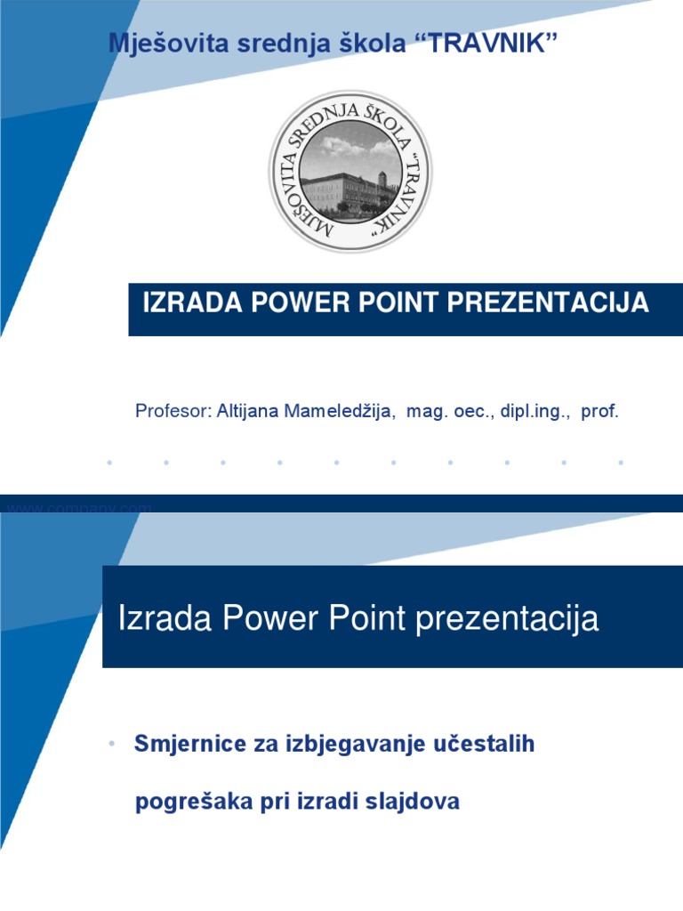 Izrada Power Point Prezentacija Za Gimnaziju | PDF