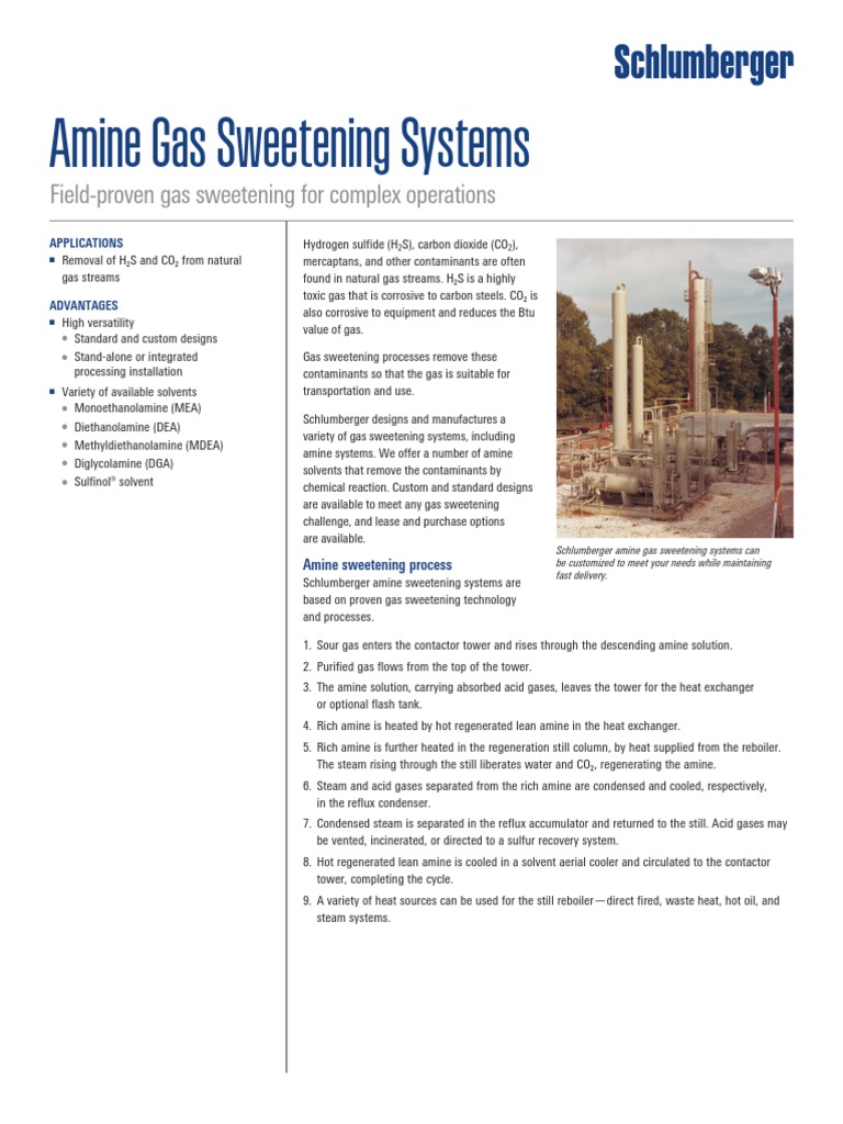 Amine Gas Sweetening Systems Ps | PDF | Gases | Chemical Process ...