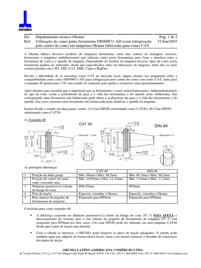 Cones DIN em Maquinas CAT | PDF | Computação e Tecnologia da Informação ...