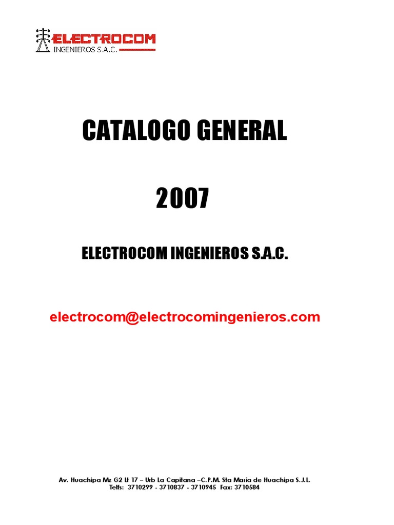 Catálogo Completo Electrocom 2007 | PDF | Cobre | Aluminio