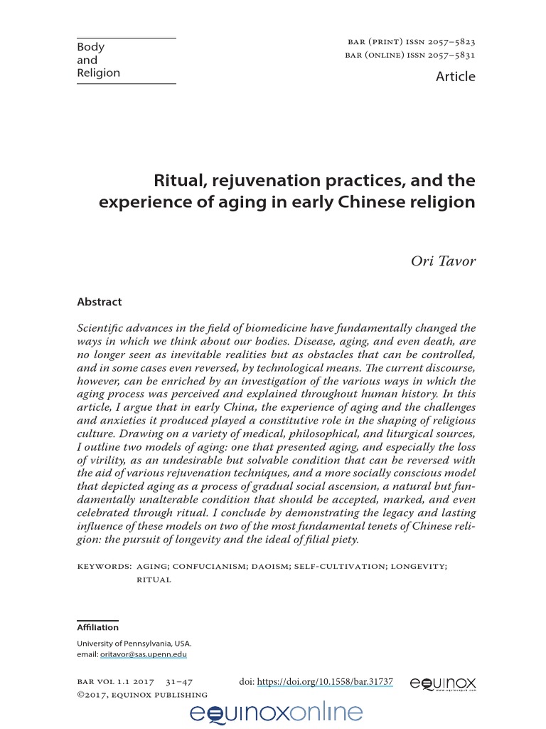Aging Article Published Version | PDF | Confucianism | Ageing