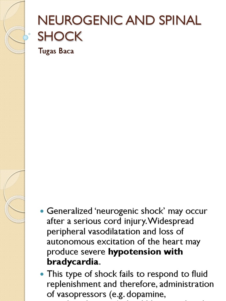 Neurogenic vs Spinal Shock Overview | PDF