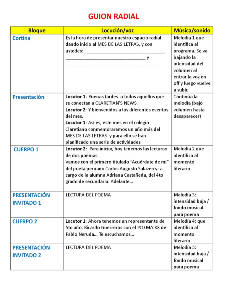 Guion Radial | PDF | Melodía | Ocio