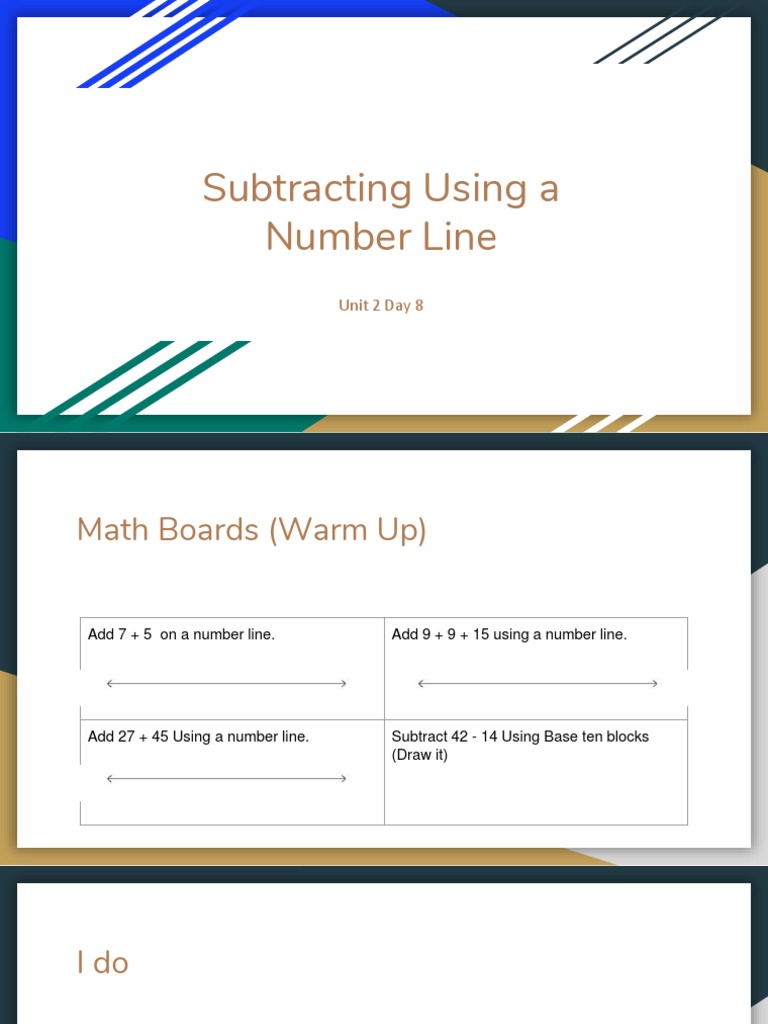 Subtracting Using A Number Line | PDF