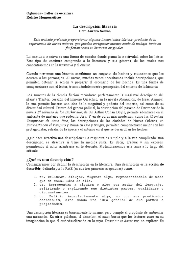 La Descripcion Literaria | PDF