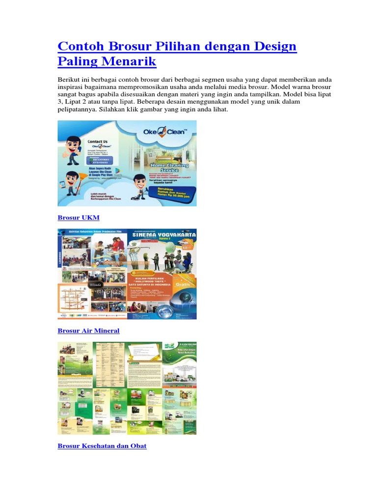 Contoh Brosur Pilihan Dengan Design Paling Menarik | PDF