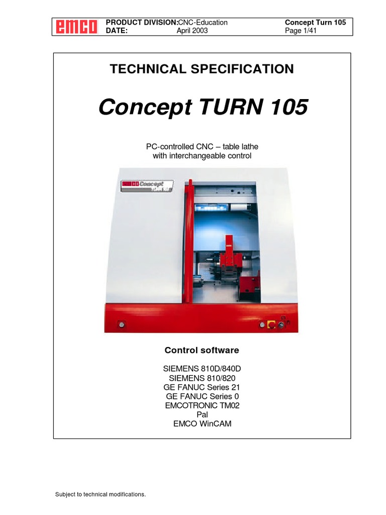 Concept Turn 105 - en | PDF | Subroutine | Numerical Control