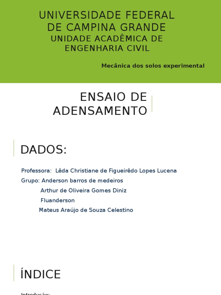 Ensaio de Adensamento Unidimensional | PDF | Solo | Estresse (Mecânica)