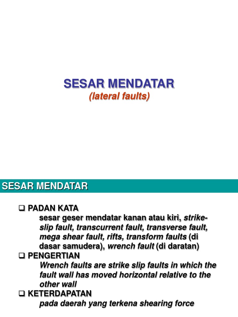 Karakteristik dan Jenis Sesar Mendatar | PDF