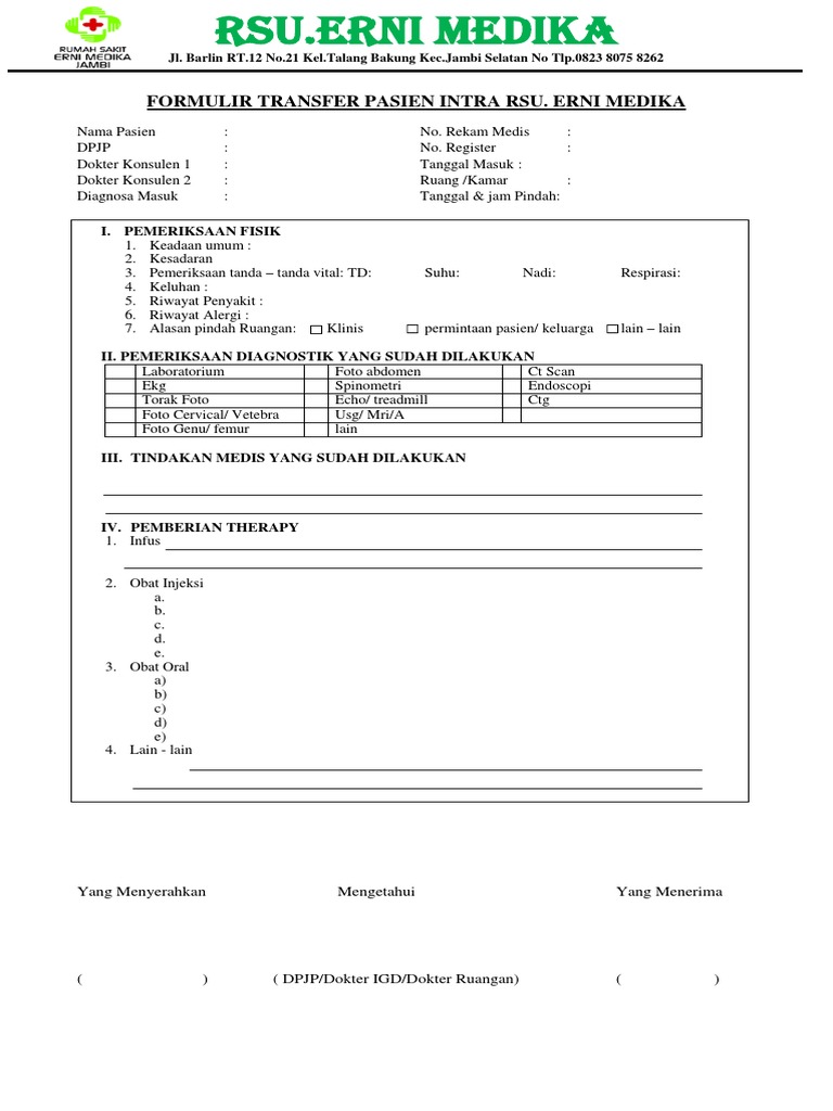 Formulir Transfer Pasien 7 | PDF