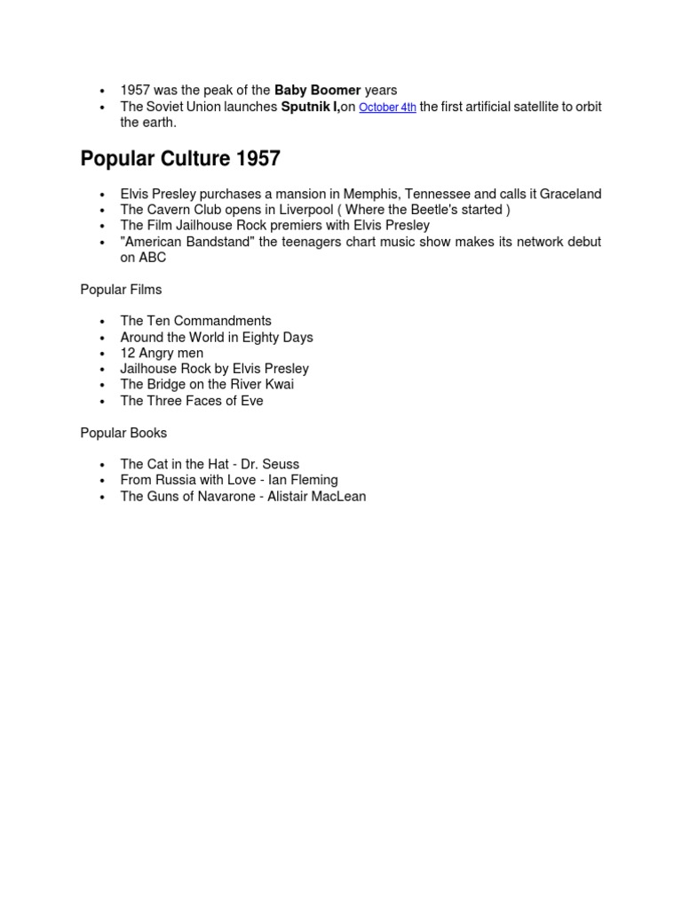 1957 Events | PDF