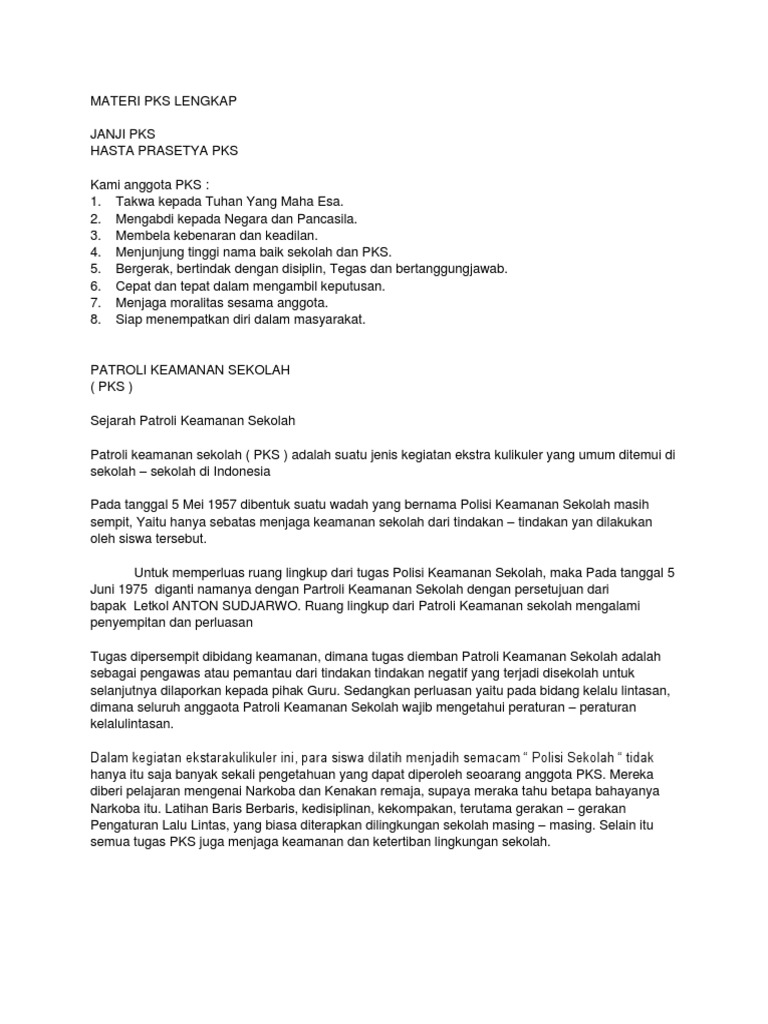 Materi Pks Lengkap | PDF