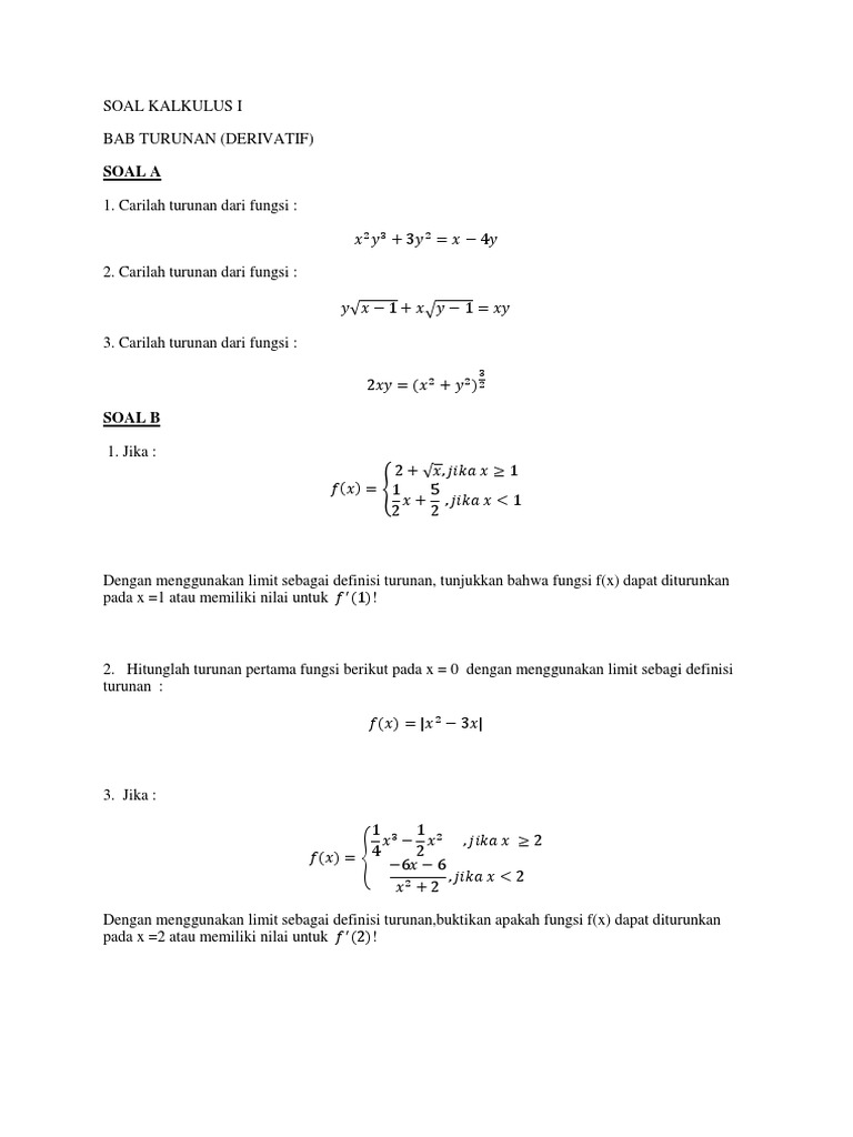Soal Latihan Kalkulus | PDF