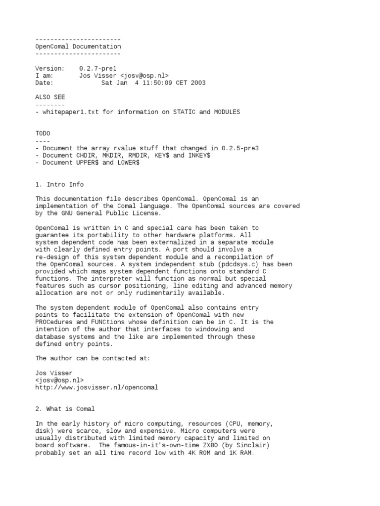 Open Comal | Download Free PDF | Subroutine | Control Flow