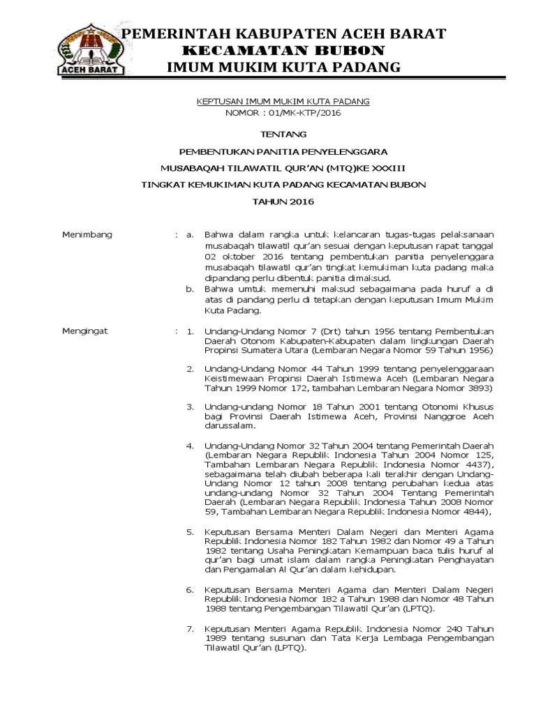 SK Panitia MTQ | PDF