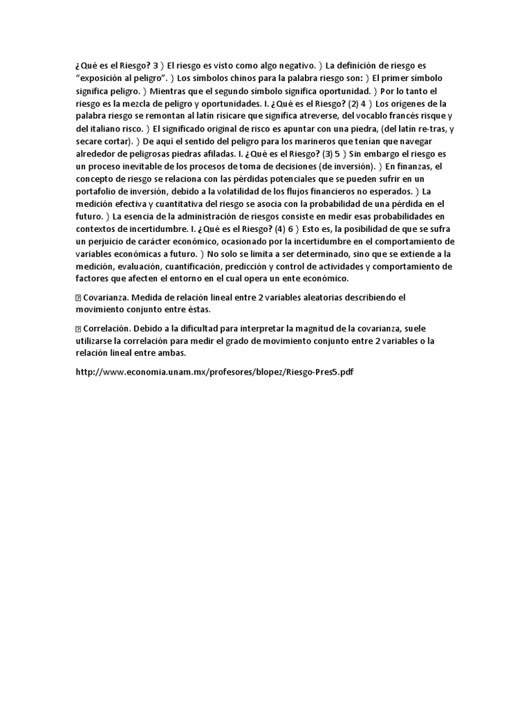 Qué Es El Riesgo | PDF