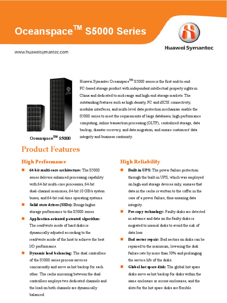 Oceanspace S5000 Series Data Sheet | PDF | Solid State Drive | Computer Data Storage