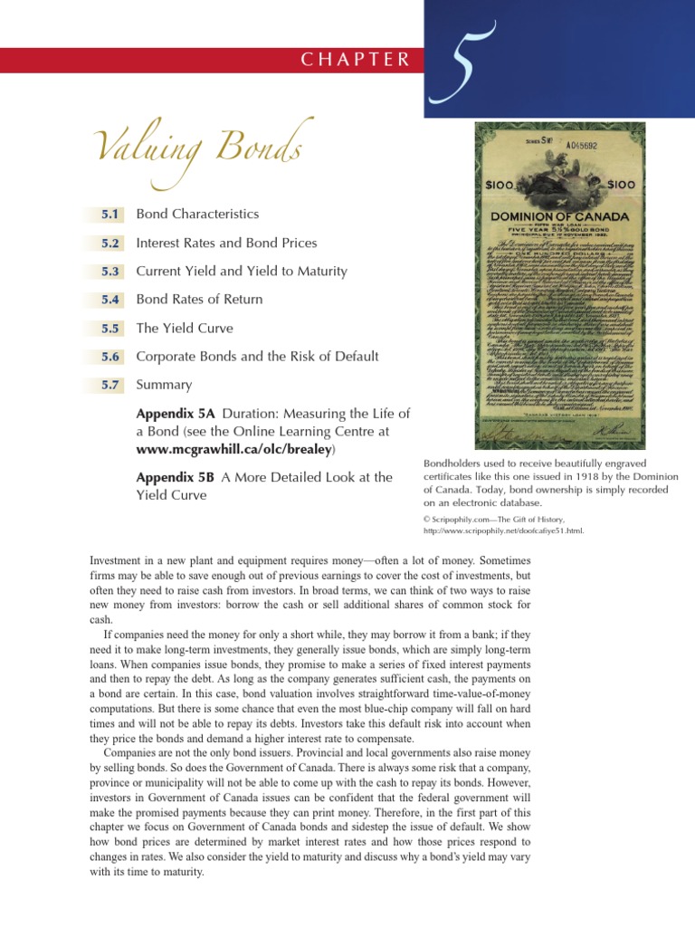 Chapter 5 Valuing Bonds | PDF | Bonds (Finance) | Yield (Finance)