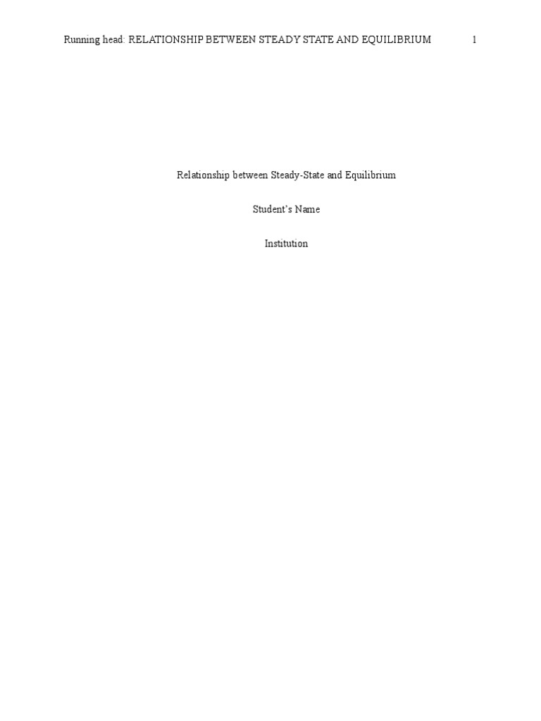 Steady State vs. Equilibrium in Biology | PDF | Self-Improvement | Wellness