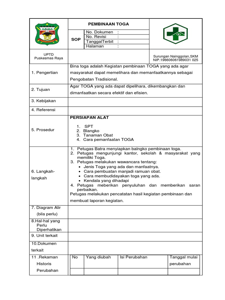 Sop Toga Batra Wiwik | PDF