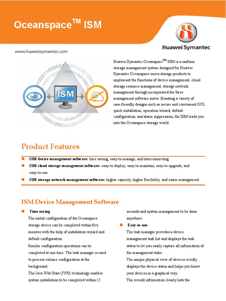 Oceanspace ISM Data Sheet | PDF | Windows Server 2003 | Computer Network