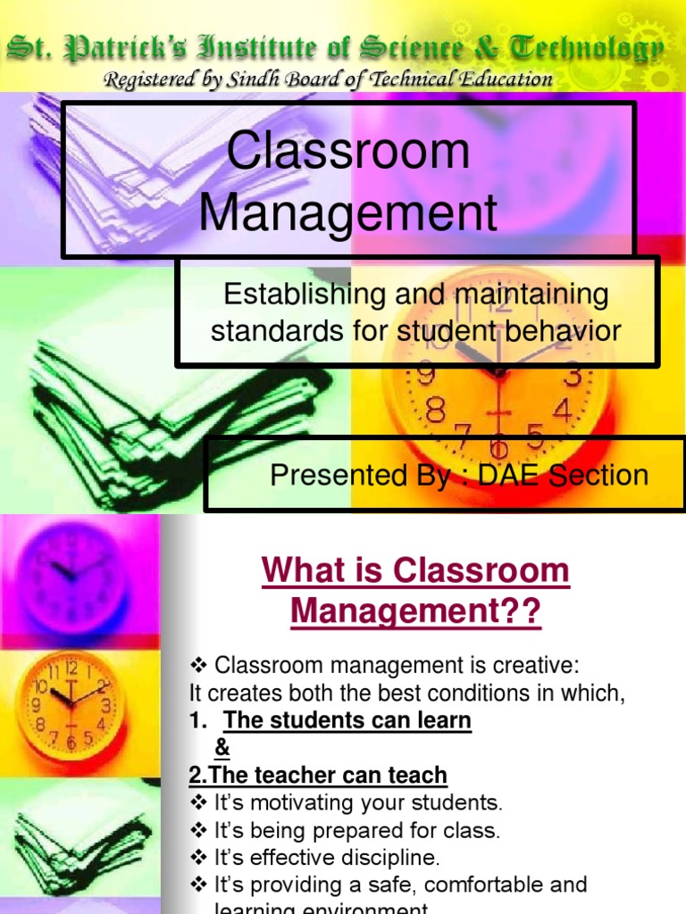Classroom Management: Establishing and Maintaining Standards For ...