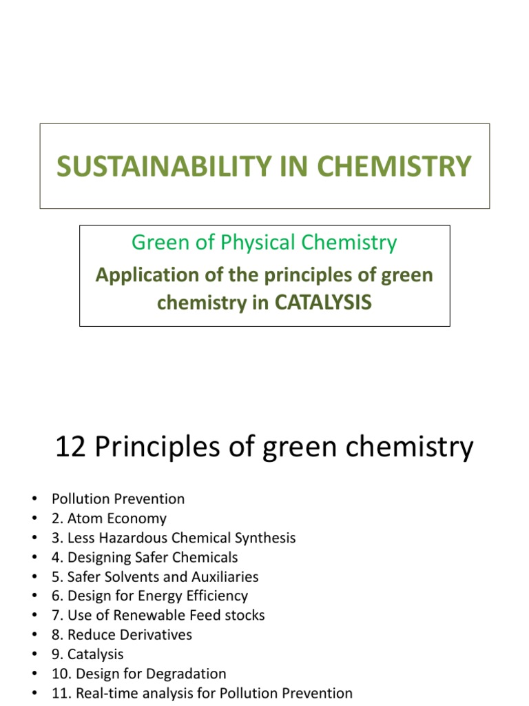 Green Chemistry Kimia Fisik | PDF | Catalysis | Green Chemistry