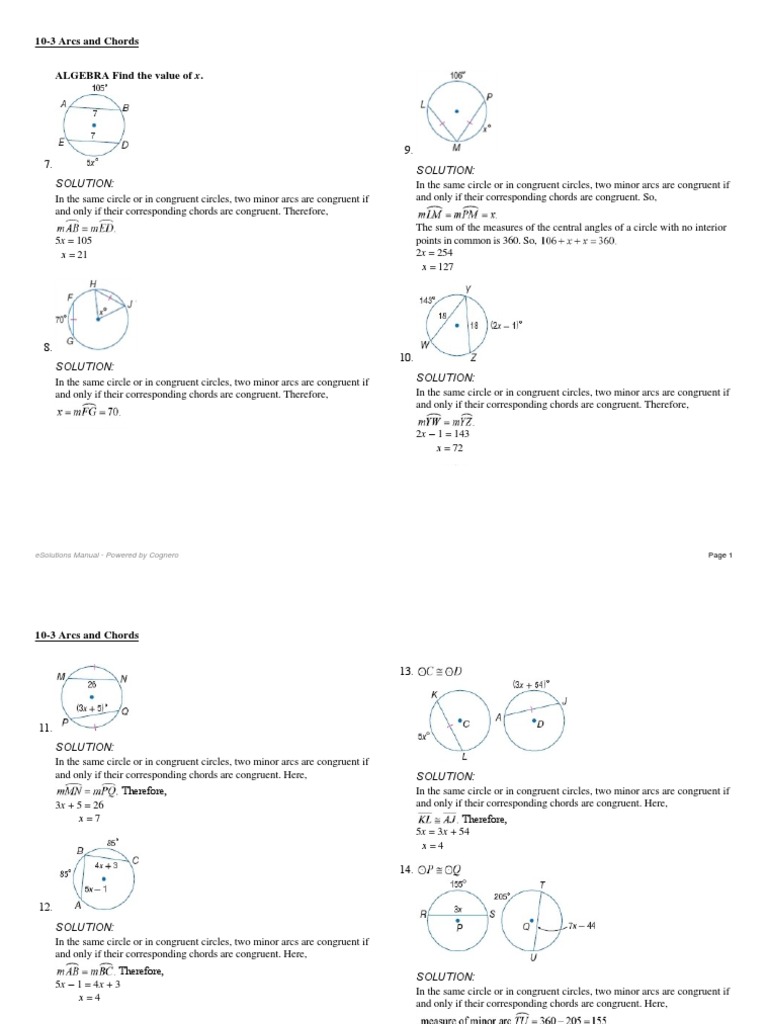 10-3 Arcs and Chords | Circle | Triangle Geometry
