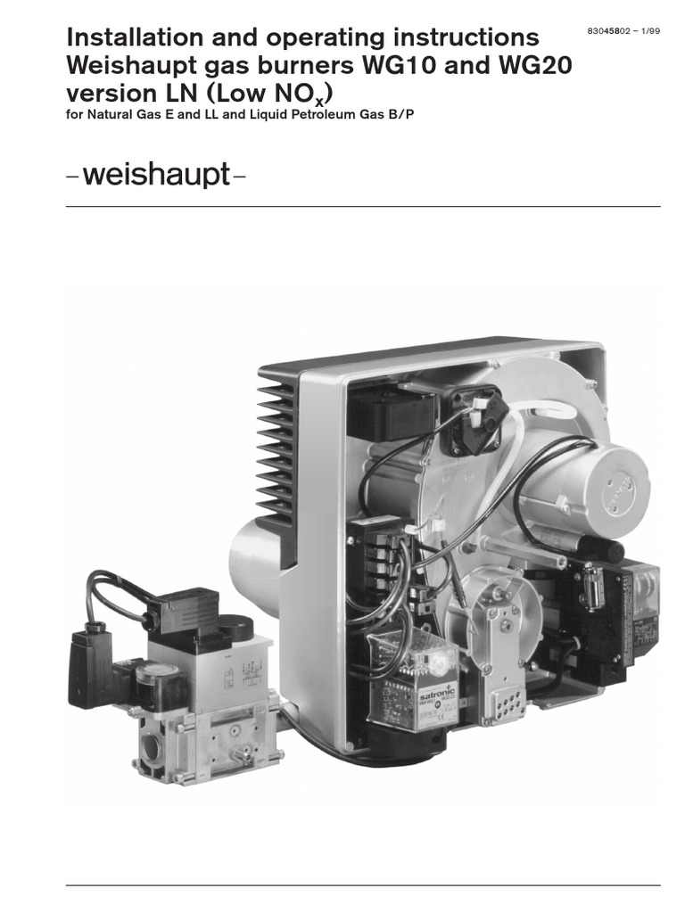 Comprehensive Installation and Operating Instructions for Weishaupt Gas Burners WG10 and WG20 ...