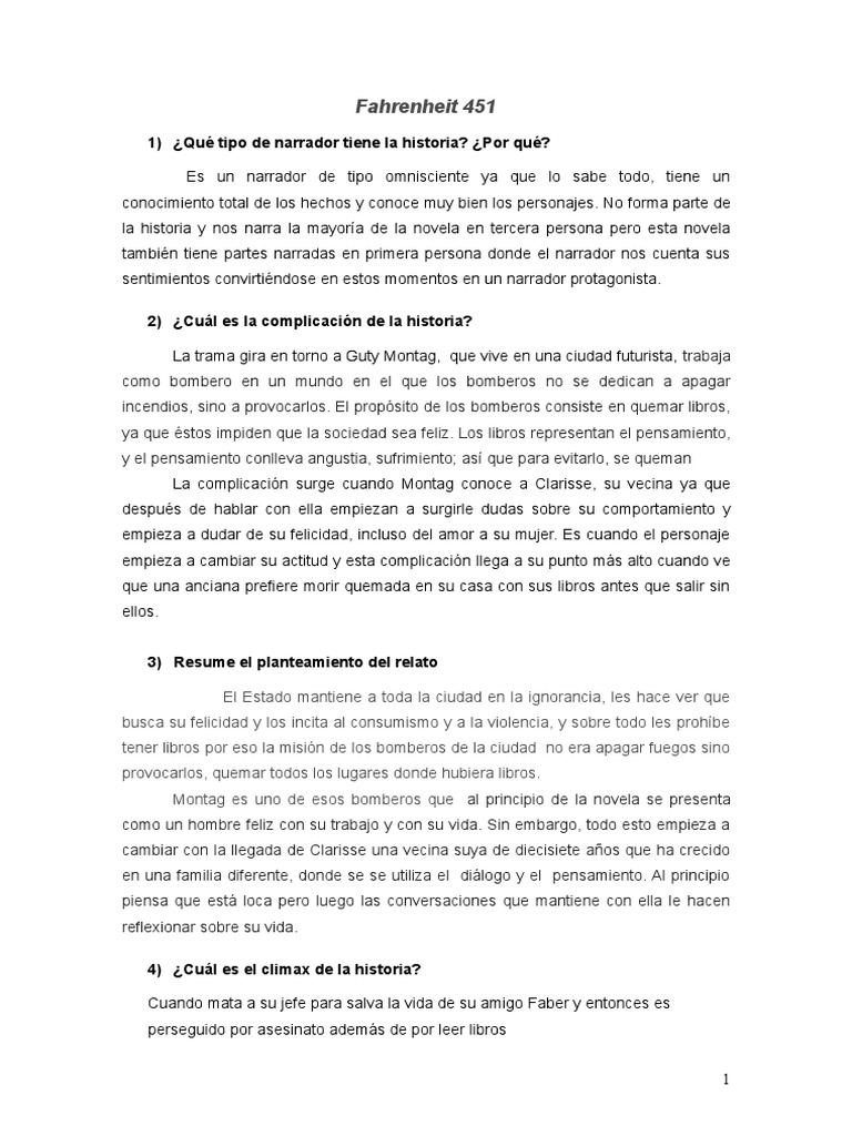 Fahrenheit 451 | PDF | Narración