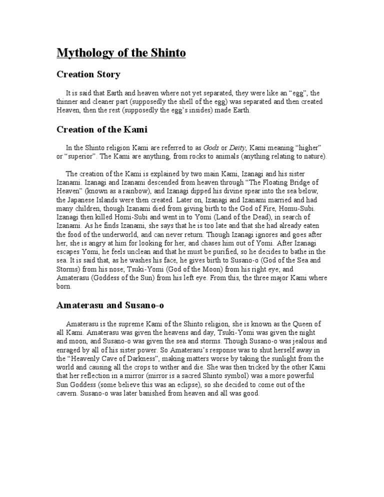 Shinto Creation Myth and Kami Origins | PDF