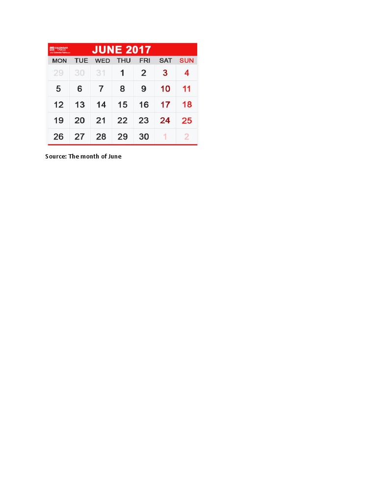 The Month of June | PDF