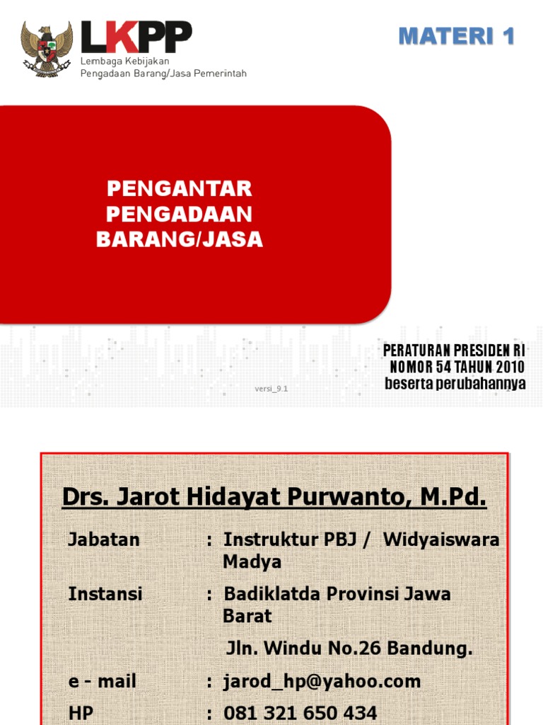 PPBJ-Modul 01 (Materi 01) - Versi 9.1 | PDF