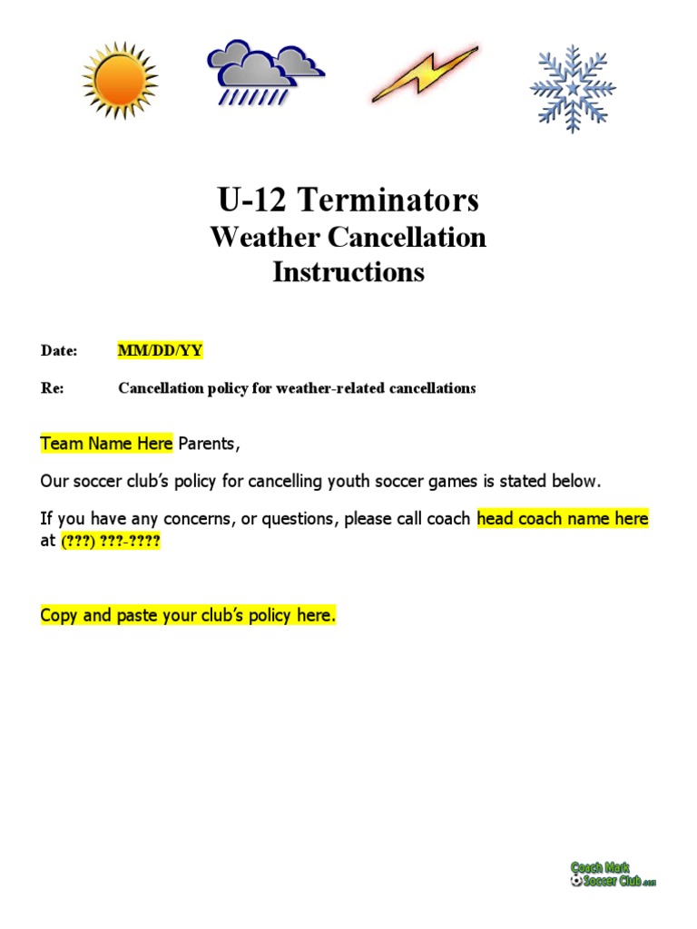 Weather Cancellation Instructions | PDF