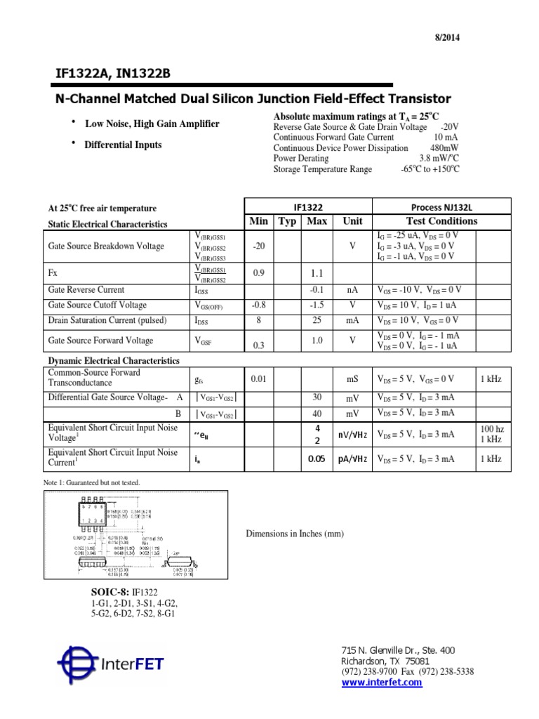 IF1322 | PDF | Field Effect Transistor | Electronic Engineering