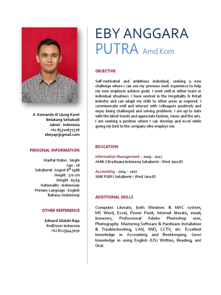 Curriculum Vitae - Eby Anggara Putra | PDF | Computing | Digital Technology