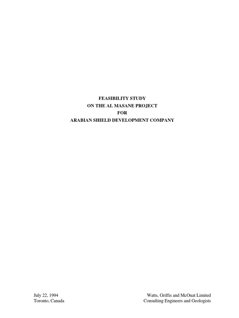 Al Masane Project Feasibility Study | PDF | Mining | License