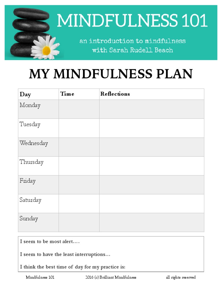 Mindfulness Practice Schedule Template | PDF | Career & Growth