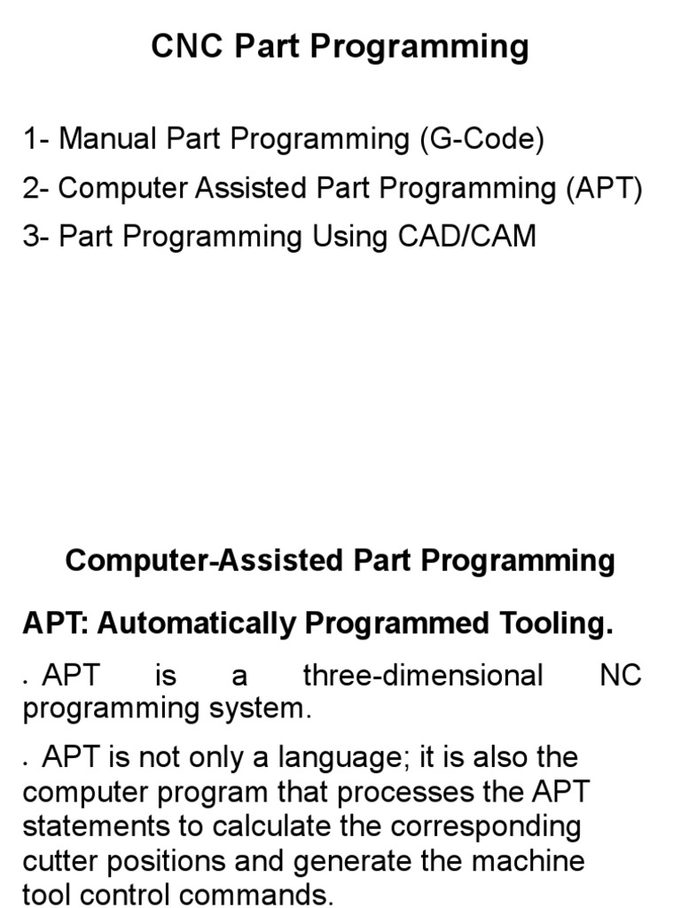 Apt Programming Programming Language Numerical Control 5526