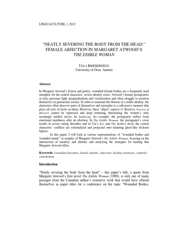 "Neatly Severing The Body From The Head:" Female Abjection in Margaret ...