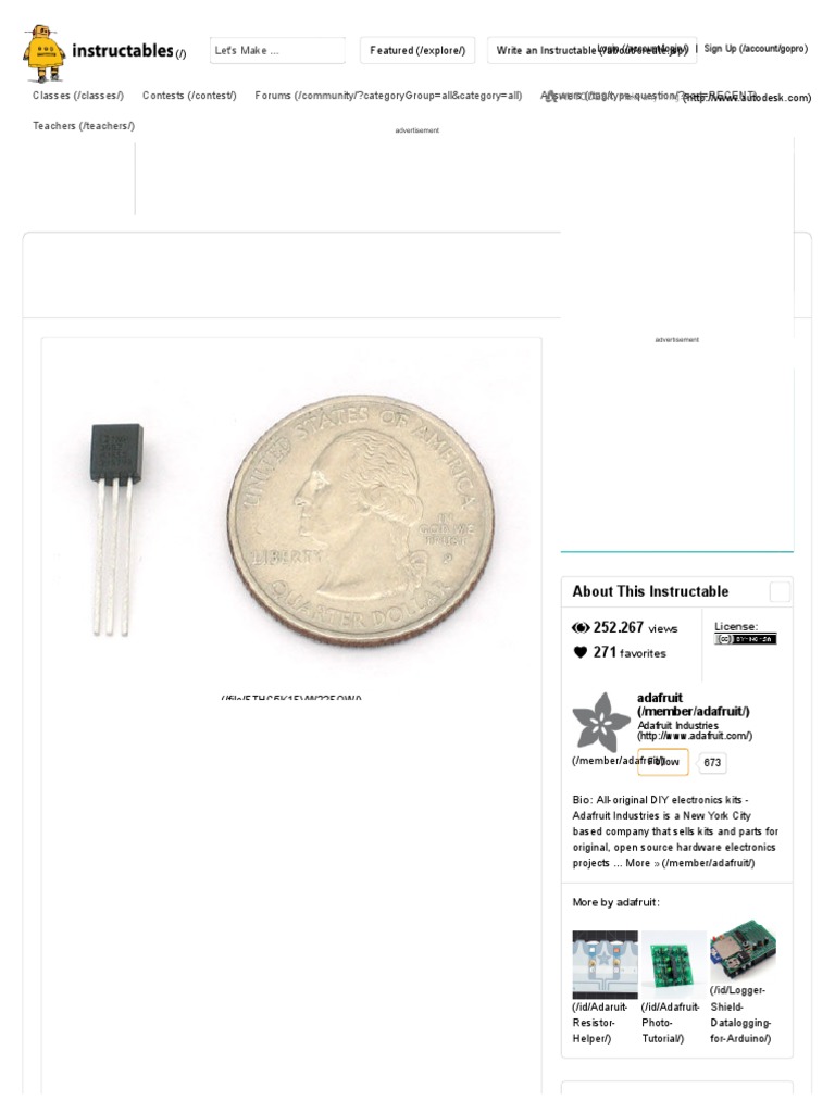 Temperature Sensor Tutorial! - 5 Steps (With Pictures) | PDF | Analog To Digital Converter ...