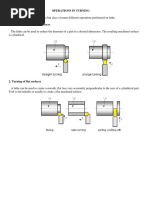 Taper Turning by Tail Stock Offset Method | PDF