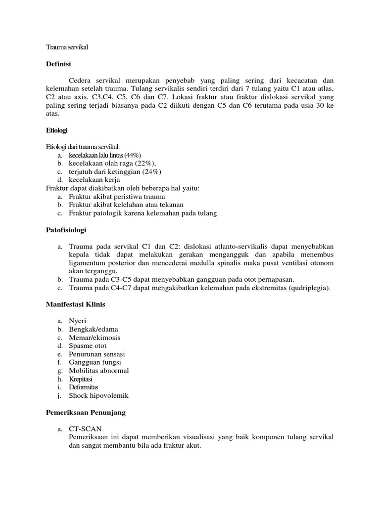 Trauma Servikal | PDF