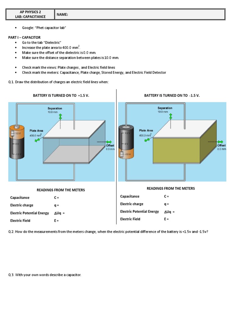 Lab Capacitance | PDF | Capacitor | Electric Field