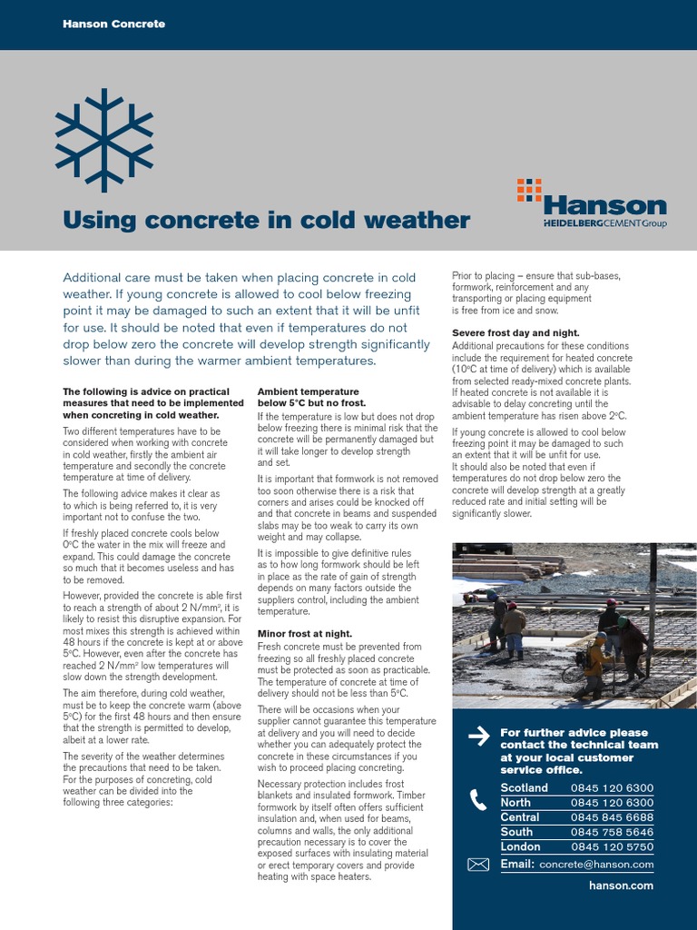 Cold Weather Concrete Tips | PDF | Frost | Concrete