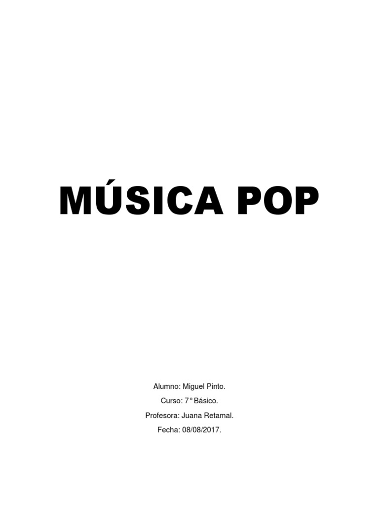 Significado y características de la música pop | PDF