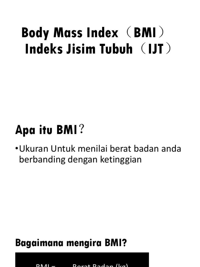 Panduan Indeks Jisim Tubuh (BMI) | PDF