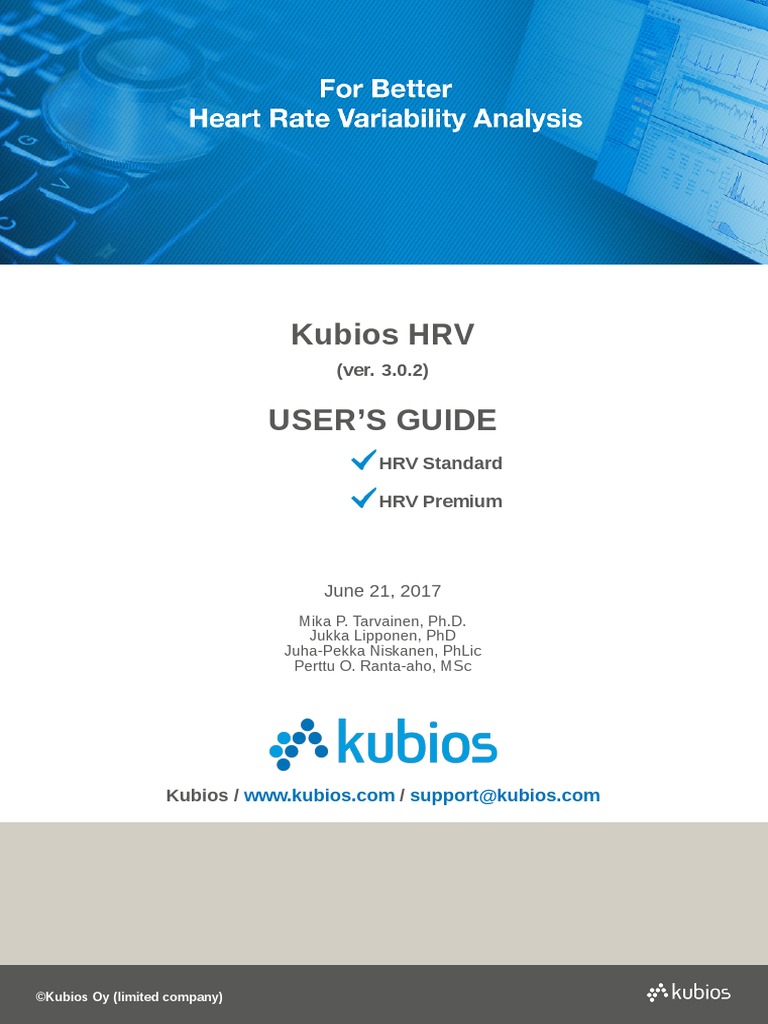 Kubios HRV Users Guide | PDF | Computing | Software