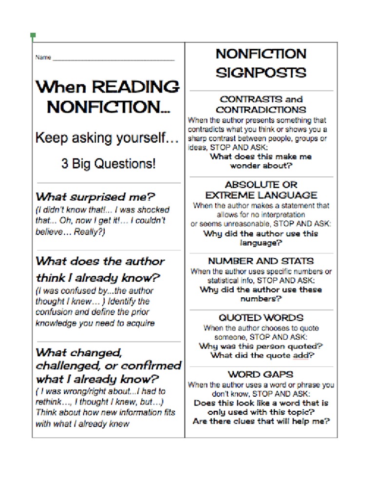Signposts 2-Sided Bookmark | PDF