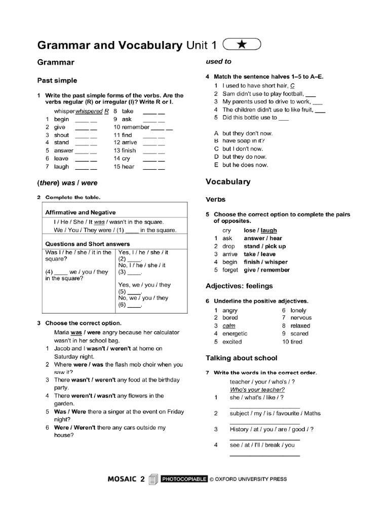 Past Simple and Used To | PDF